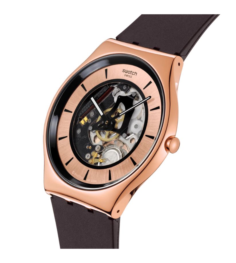 Swatch Slim Irony Copper Flame Skeleton watch SS07G107