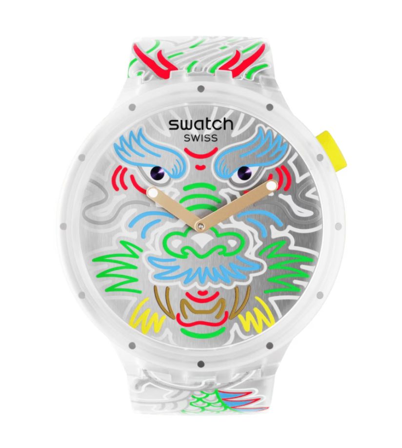 Swatch Dragon In Cloud Quartz Silver Dial Unisex Watch SB05Z102 ...